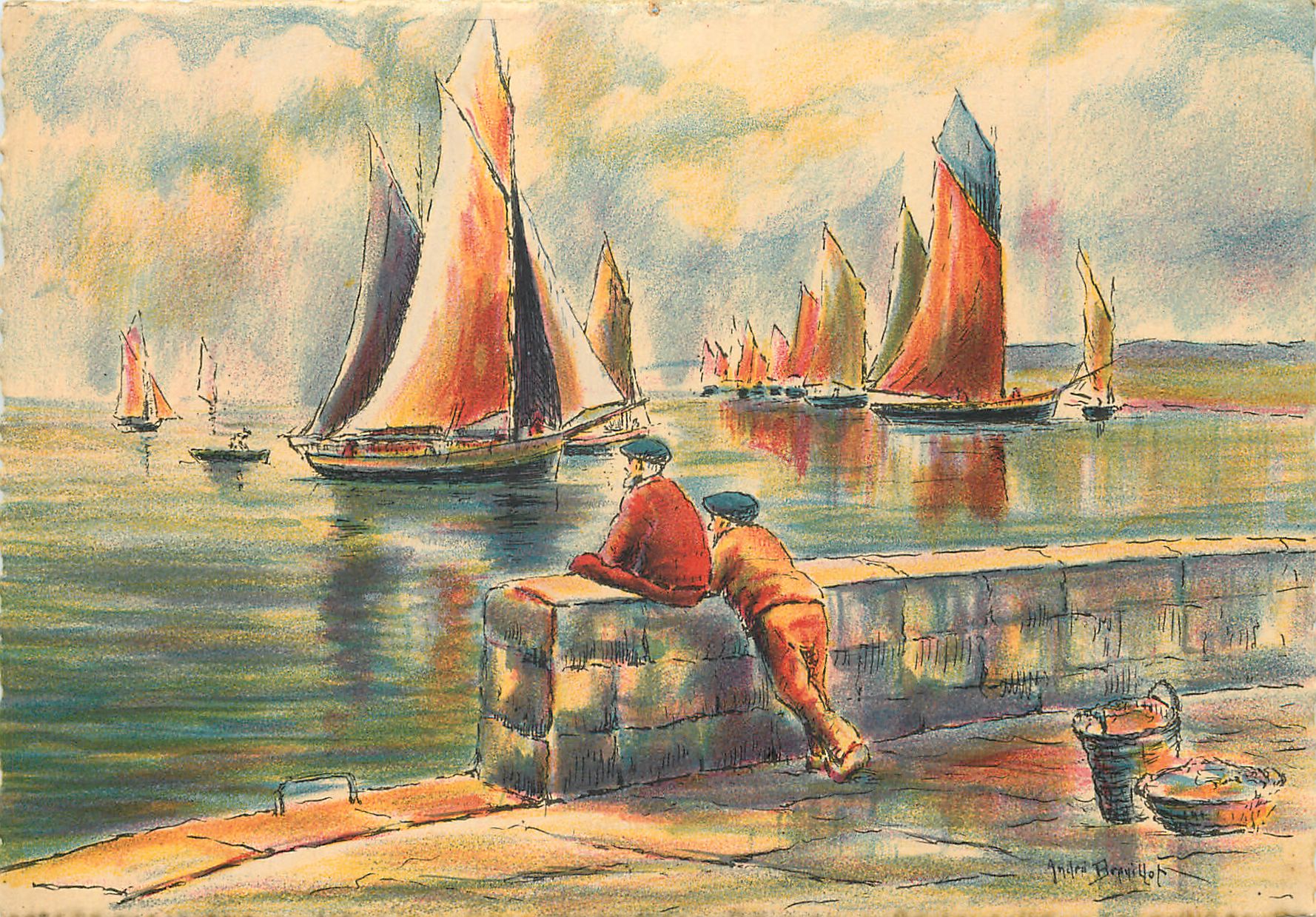 29-DEPART POUR LA PECHE-N T306-B/0083 | eBay